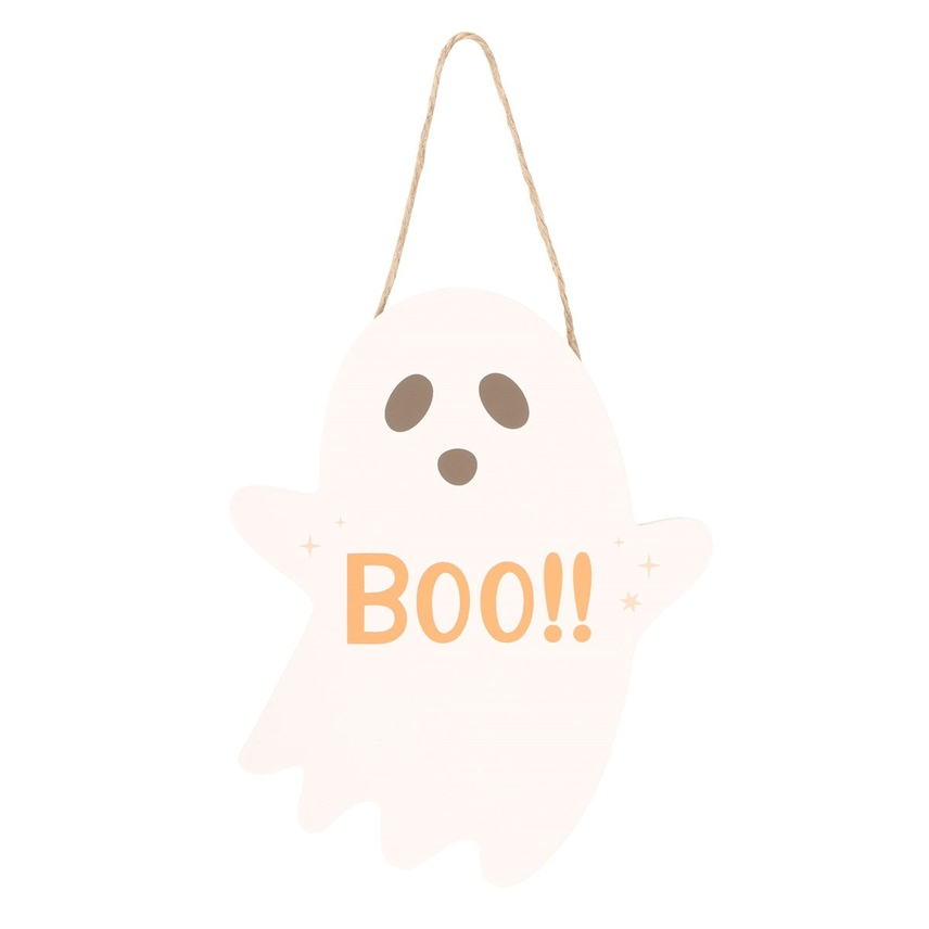 Ghost Shaped Halloween Hanging Sign – Moon Pebbles